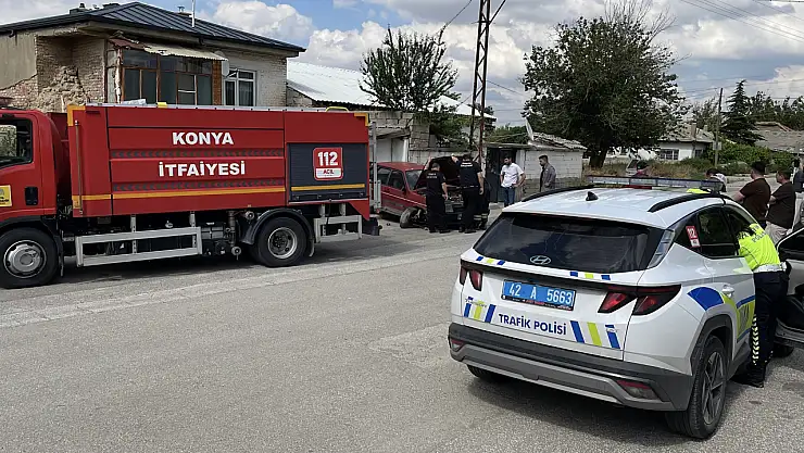 Konya'da polisten kaçıp duvara tosladı! Kaçma nedeni pahalıya patladı